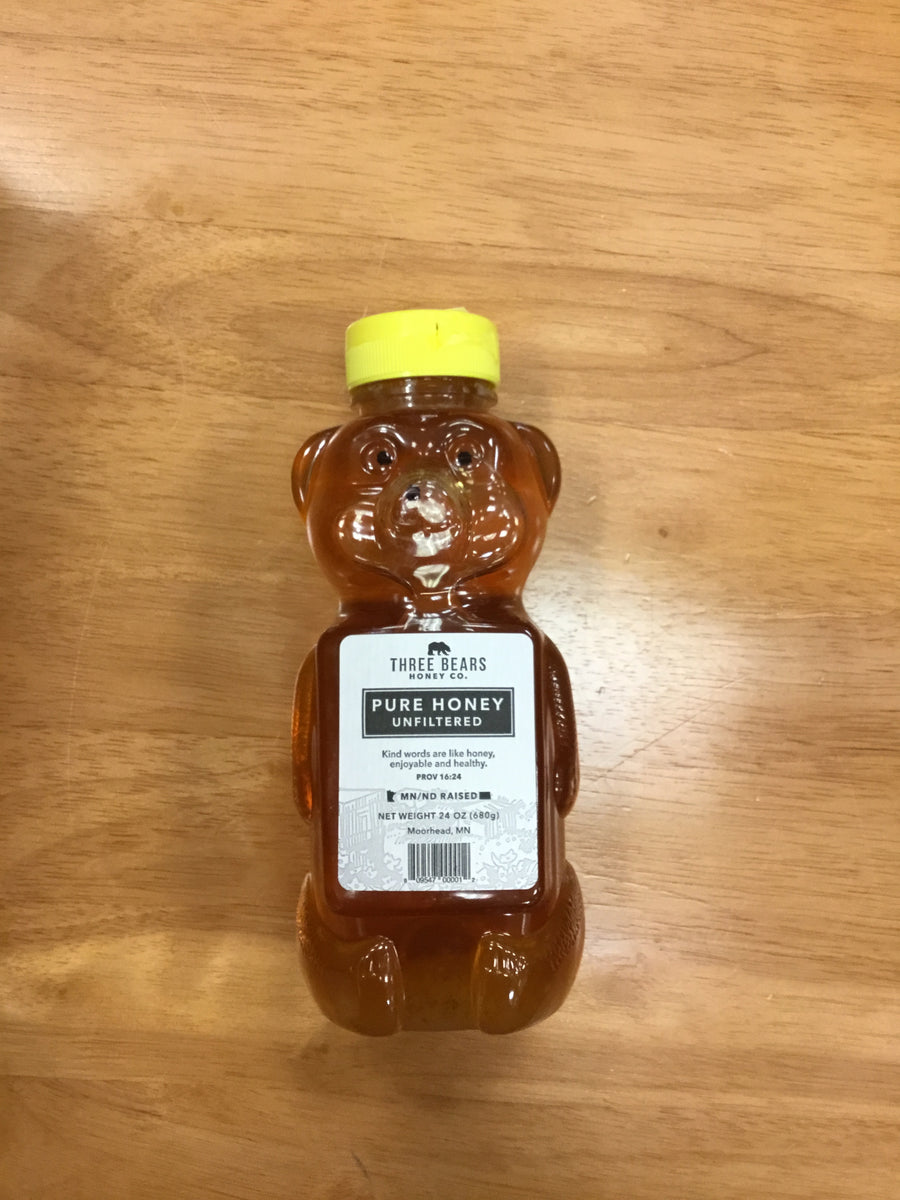 Three Bears Pure Honey Unfiltered 24 oz – Minn Dak Market at West Acres ...